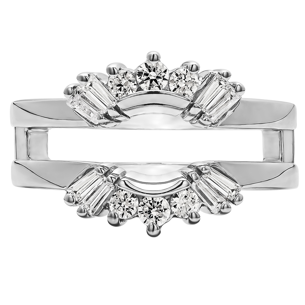 14K White Gold Solitaire Ring Guard/Enhancer - RG010-J