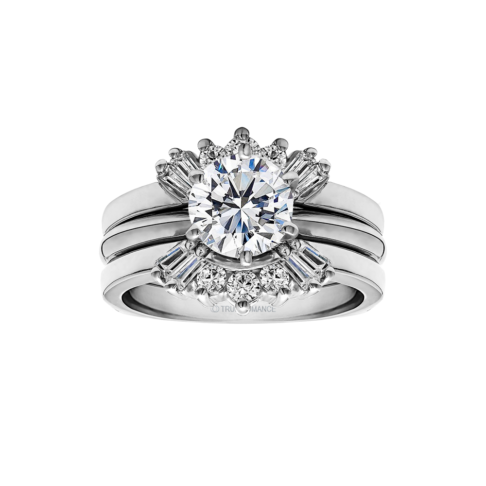 14K White Gold Solitaire Ring Guard/Enhancer - RG010-J