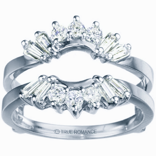 14K White Gold Solitaire Ring Guard/Enhancer - RG010-J