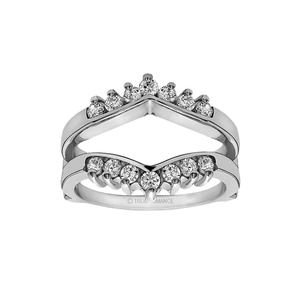 14K White Gold Solitaire Ring Guard/Enhancer - RG016-WG