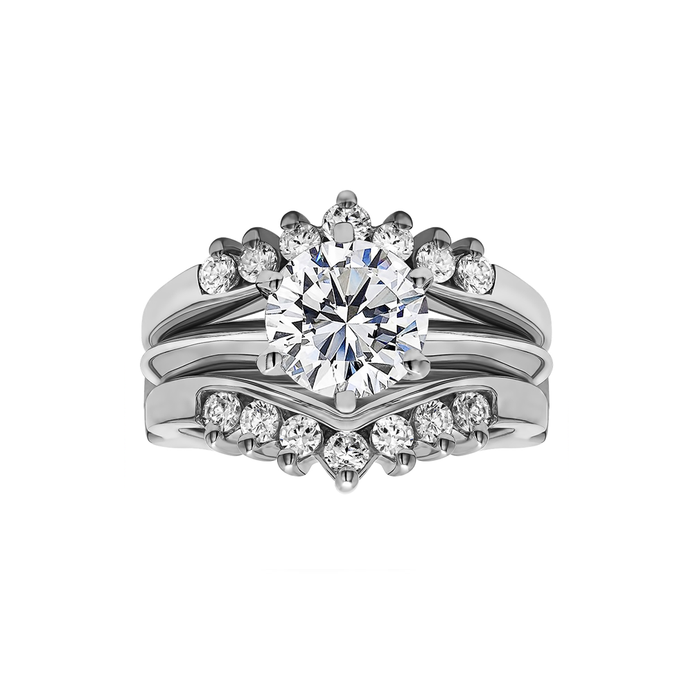 14K White Gold Solitaire Ring Guard/Enhancer - RG016-WG