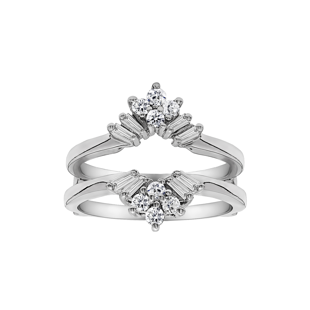 14K White Gold Solitaire Ring Guard/Enhancer - RG029-G