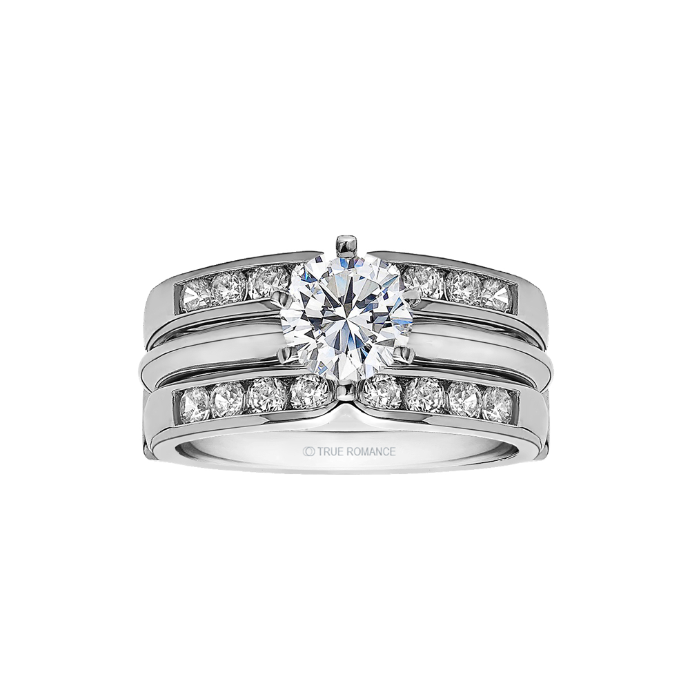 14K White Gold Solitaire Ring Guard/Enhancer - RG035-H