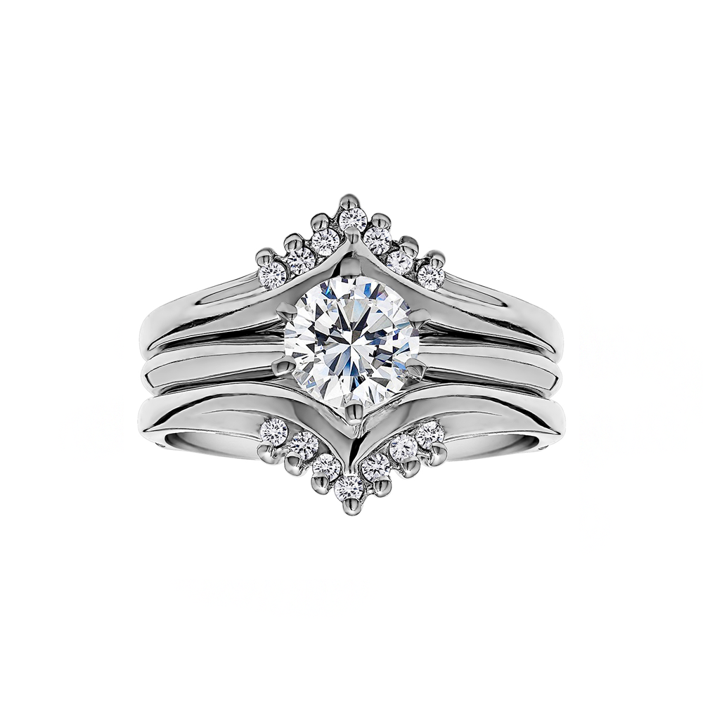 14K White Gold Solitaire Ring Guard/Enhancer - RG053-E