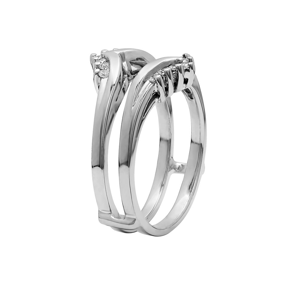 14K White Gold Solitaire Ring Guard/Enhancer - RG053-E