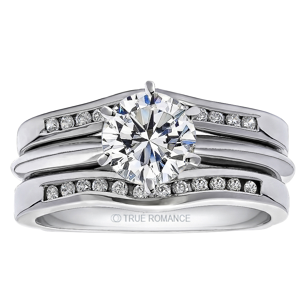 14K White Gold Solitaire Ring Guard/Enhancer - RG068-L