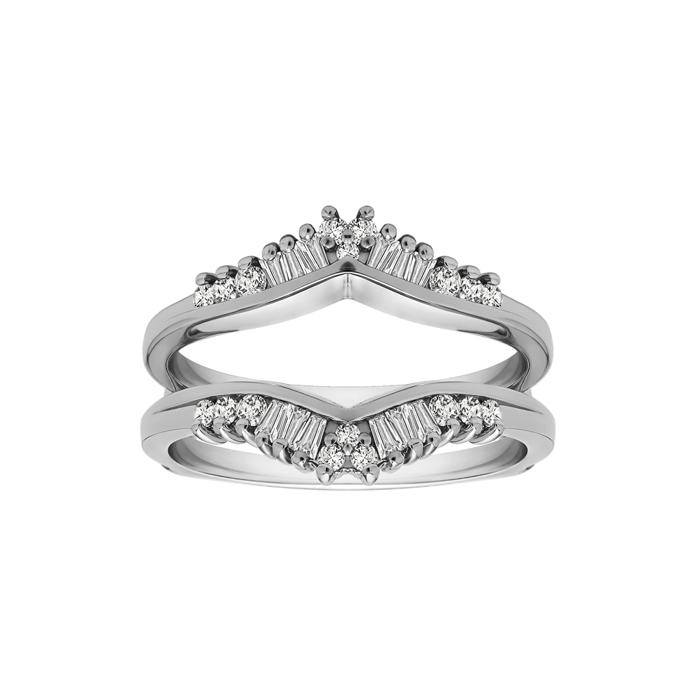 14K White Gold Solitaire Ring Guard/Enhancer - RG070-F