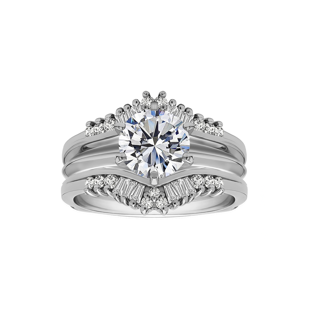 14K White Gold Solitaire Ring Guard/Enhancer - RG070-F