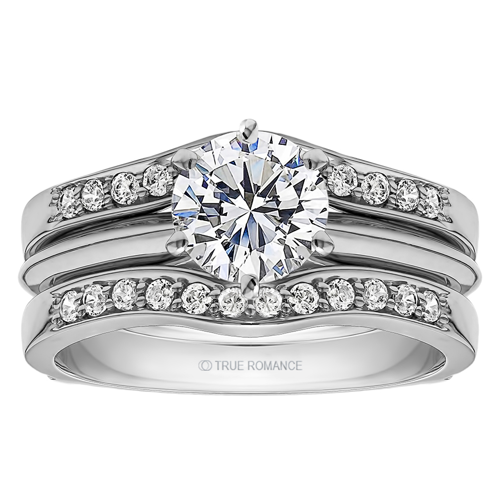 14K White Gold Solitaire Ring Guard/Enhancer - RG104-C