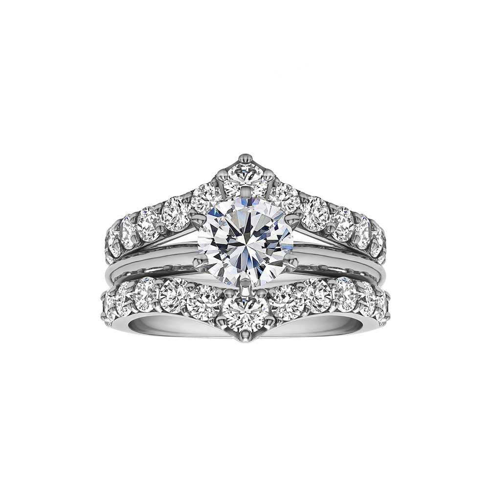 14K White Gold Solitaire Ring Guard/Enhancer - RG110-F