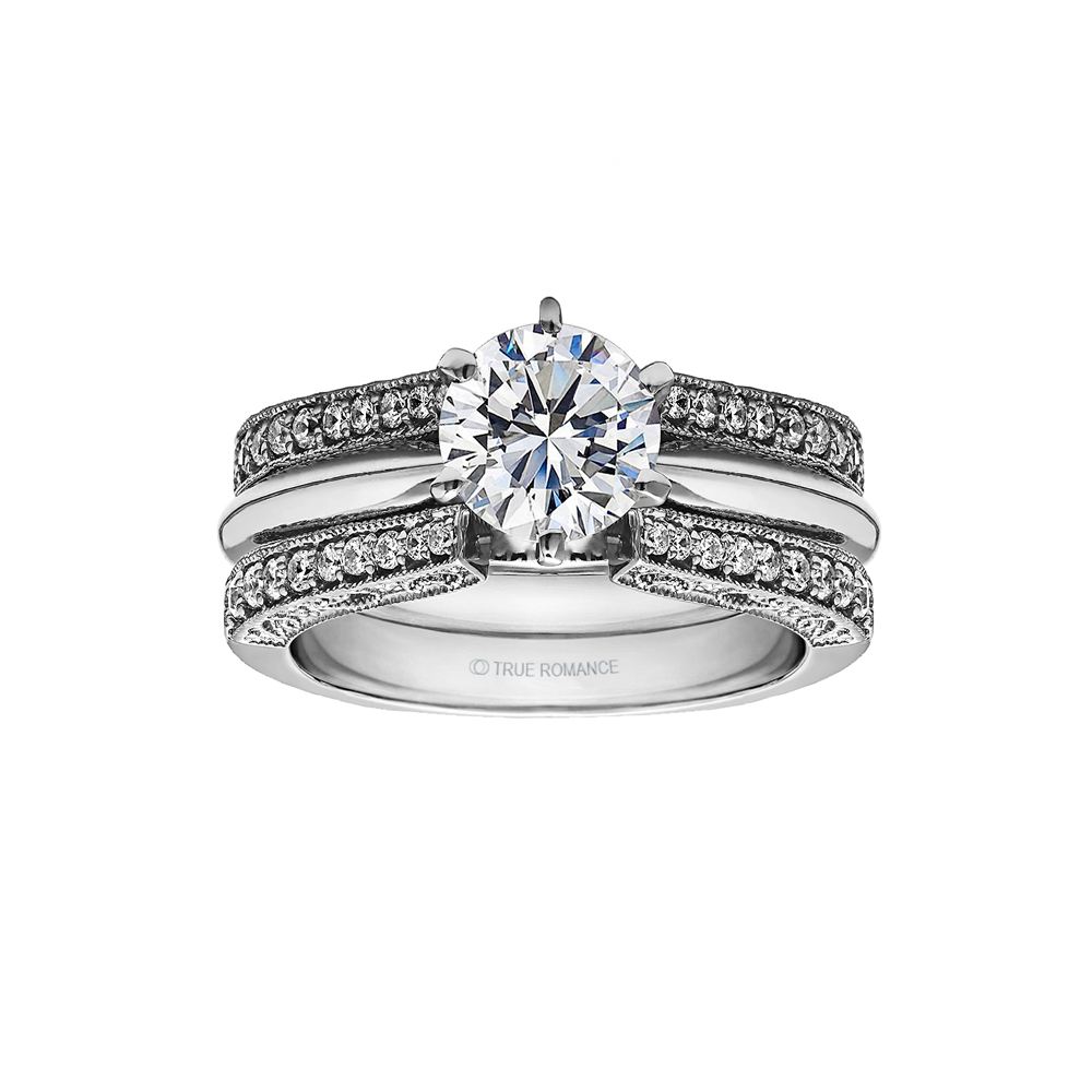 14K White Gold Solitaire Ring Guard/Enhancer - RG131-F