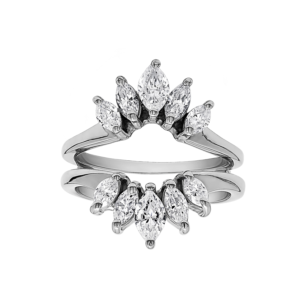 14K White Gold Solitaire Ring Guard/Enhancer - RG146-P