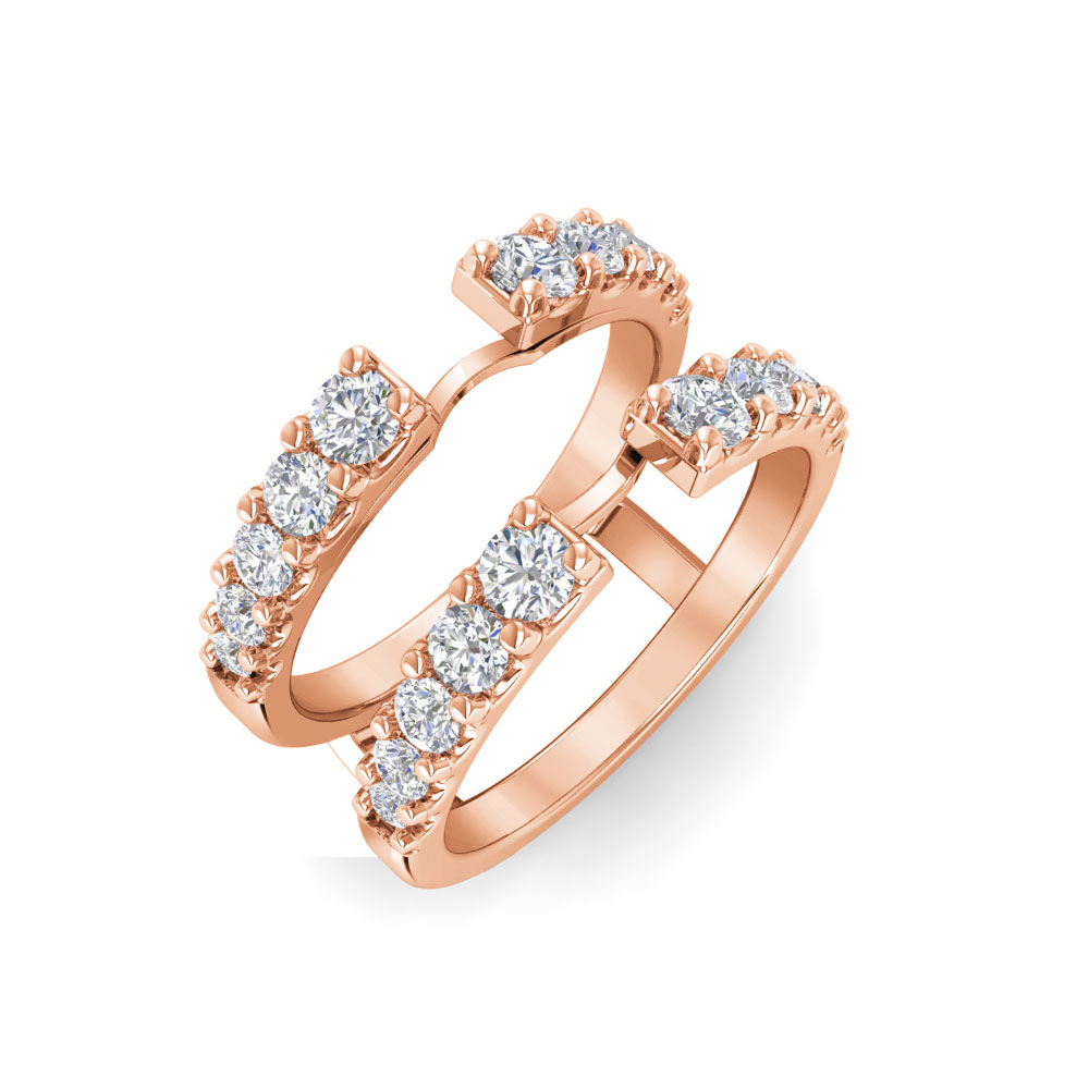 14K Rose Gold Solitaire Ring Guard/Enhancer - RG341/H-RG
