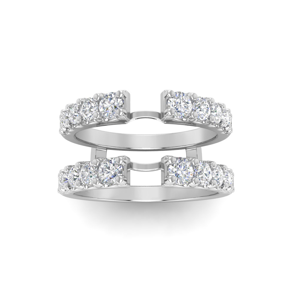 14K White Gold Solitaire Ring Guard/Enhancer - RG341/H-WG