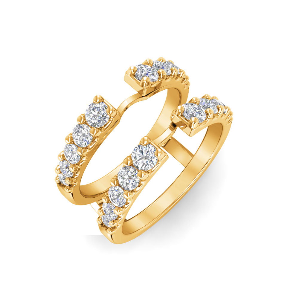 14K Yellow Gold Solitaire Ring Guard/Enhancer - RG341/H-YG