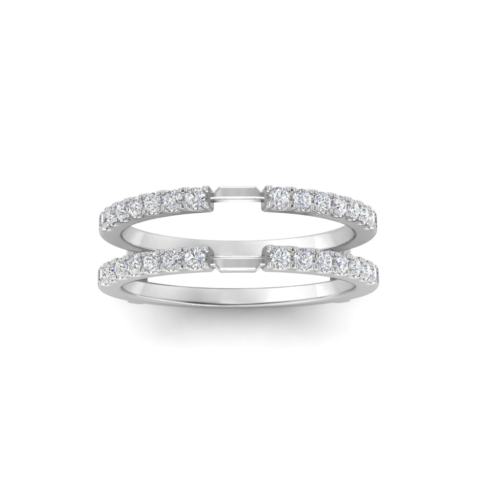 14K White Gold Solitaire Ring Guard/Enhancer - RG347/E-WG