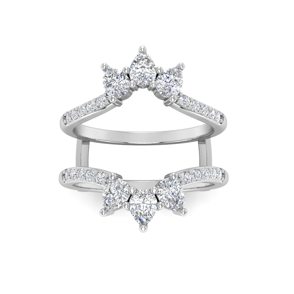 14K White Gold Ring Guard - RG353/L-WG