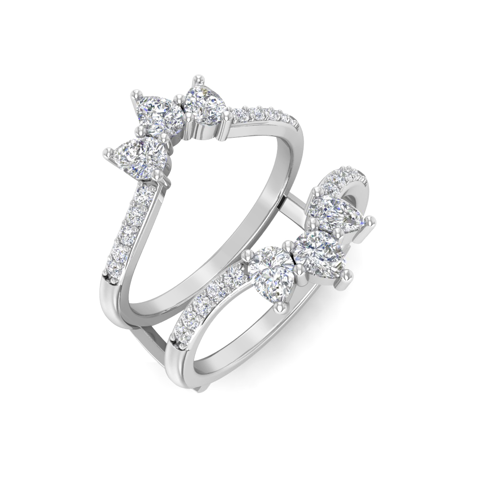 14K White Gold Ring Guard - RG353/L-WG