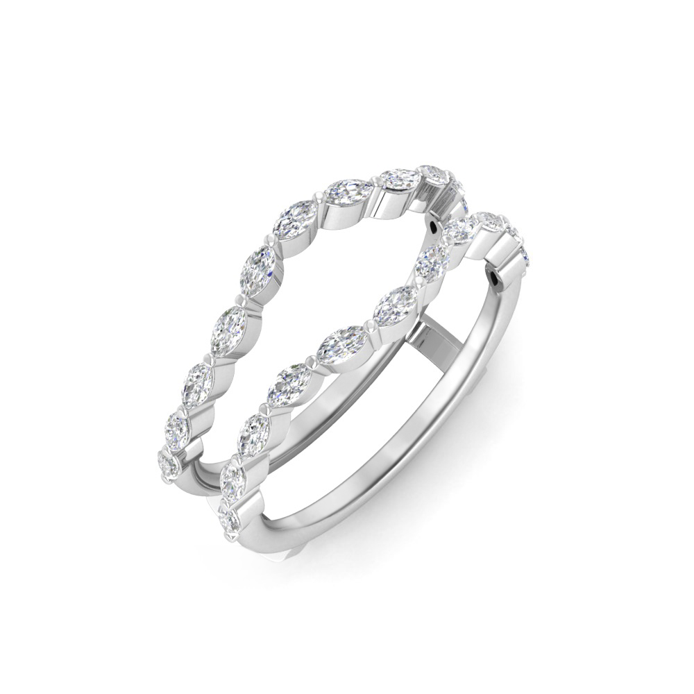 14K White Gold Ring Guard - RG438/K-WG