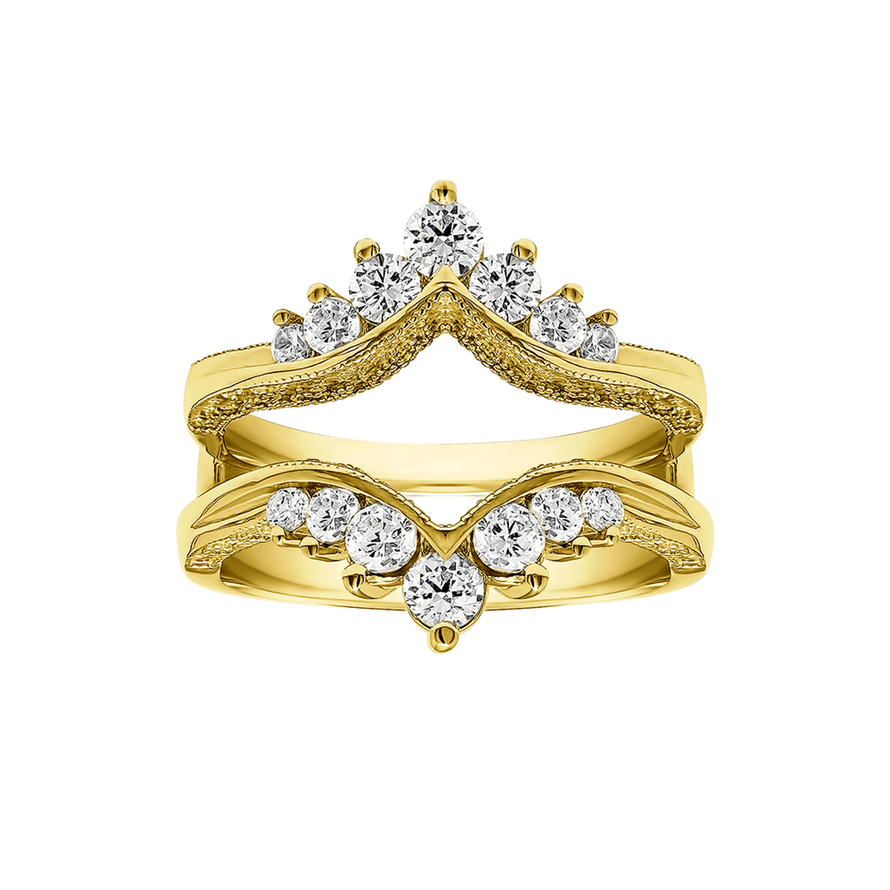 14K Yellow Gold Solitaire Ring Guard/Enhancer - RG502/S-YG