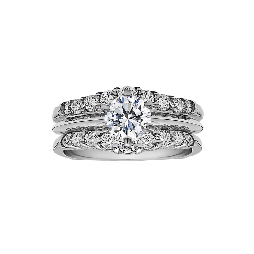 14K White Gold Solitaire Ring Guard/Enhancer - RG504-J