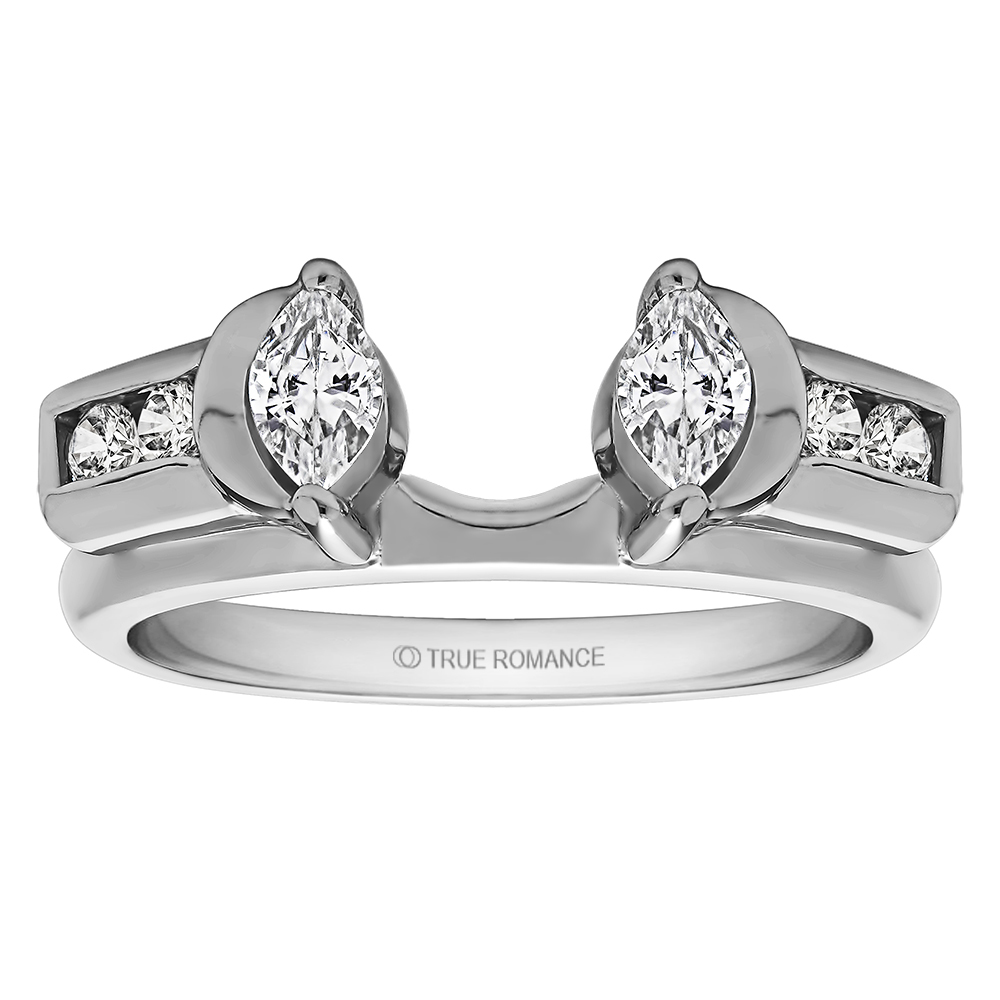 14K White Gold Solitaire Ring Wrap/Enhancer - RW710TT-H